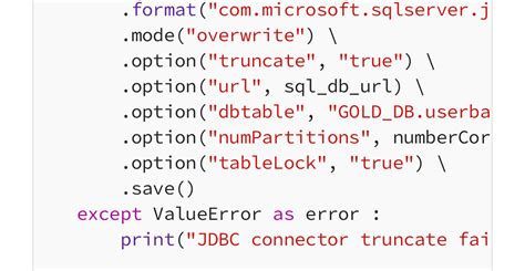 Unable To Overwrite Table To Azure Sql Db Databricks Community 65109