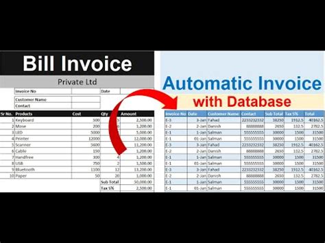 Bill Entry In Excel MS Excel Bill Invoice Excel Tutoring Data Entry In Excel YouTube