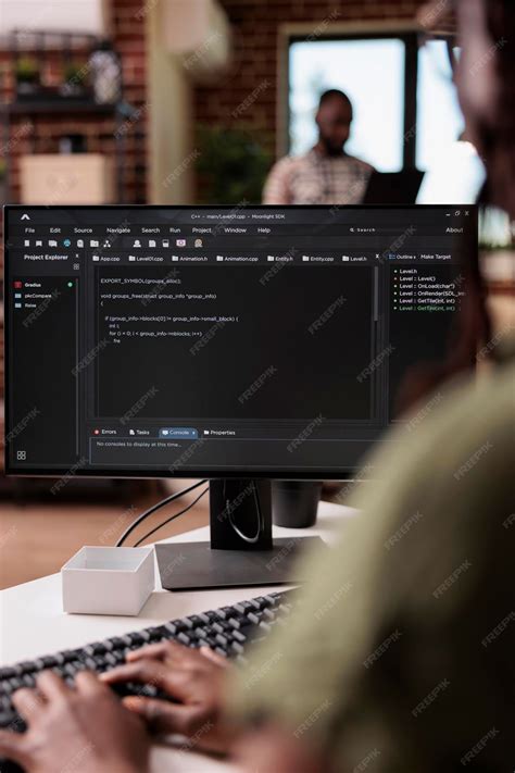 Premium Photo Selective Focus On Programmer Typing Code On Computer