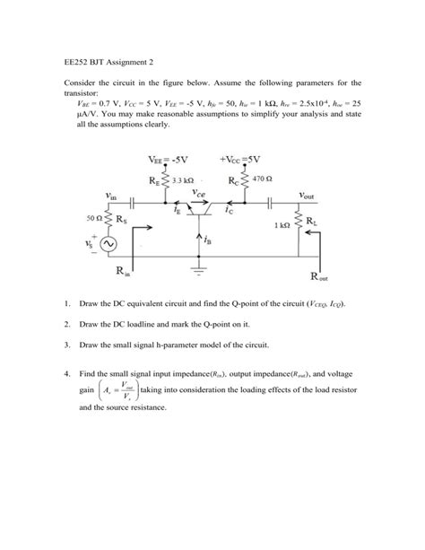 BJT Circuit Analysis Assignment