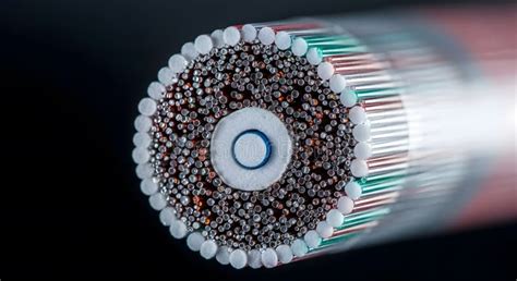 Detailed Cross Section Of A Fiber Optic Cable Revealing Complex