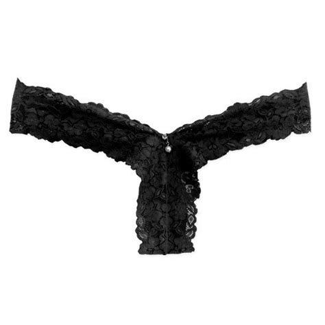 Sedenta De Prazer Calcinha Sexy Fio Dental Em Renda Preto Único S Regulagem Sensualle Sex