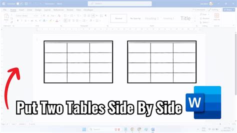 Have Two Tables Side By Side Word At Alison Mclemore Blog