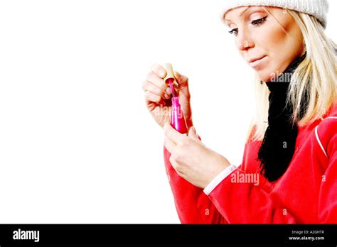 Teenage Girl Using Nail Varnish Model Released Stock Photo Alamy