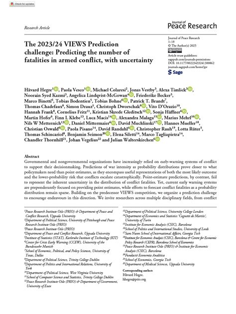 The 2023 24 Views Prediction Challenge Predicting The Number Of Fatalities In Armed Conflict