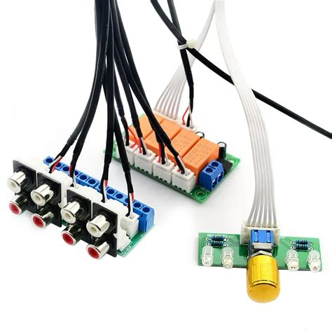 lusya relay 4 way audio input signal selector switching rca audio switch input selection