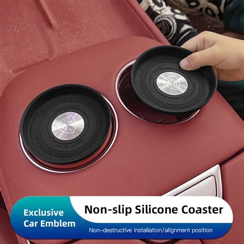2pcs Car Non Slip Silicone Coaster For Peugeot 208 308 206 307 207 3008