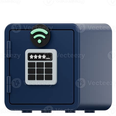 3d Digital Vault Icon With Password Pad And Secure Access Signal 60351163 Png