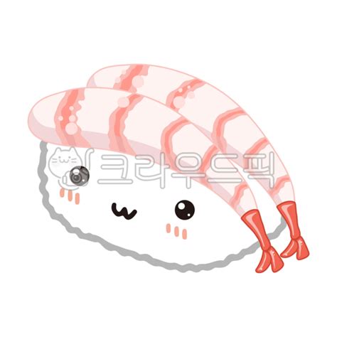 초밥 스시 캐릭터 새우 단새우 사진이미지일러스트캘리그라피 Ya9390작가