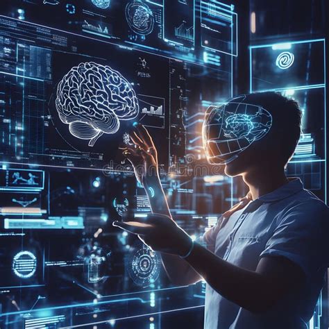 Neurological Brain Machine Interfaces And Cognitive Technologies Modern High Tech Feel Stock