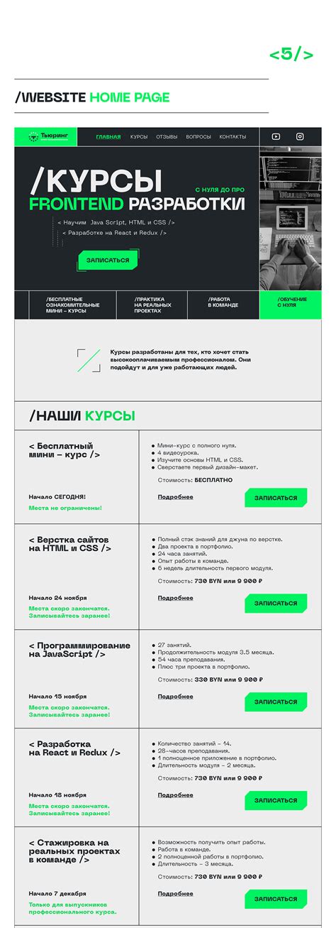 Website For Turing Programming School On Behance