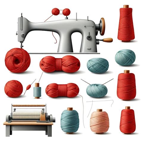 A Poster Of Yarn And A Sewing Machine With Yarn And Yarn Premium Ai Generated Vector