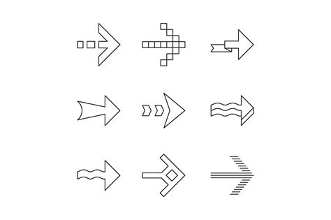 Arrows Linear Icons Set Masterbundles
