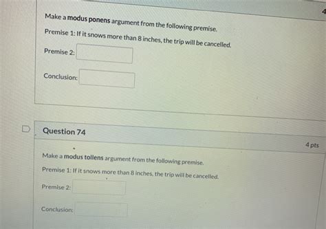 Solved Make A Modus Ponens Argument From The Following