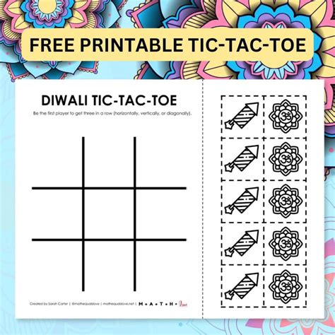Diwali Tic Tac Toe Game Printable Math Love