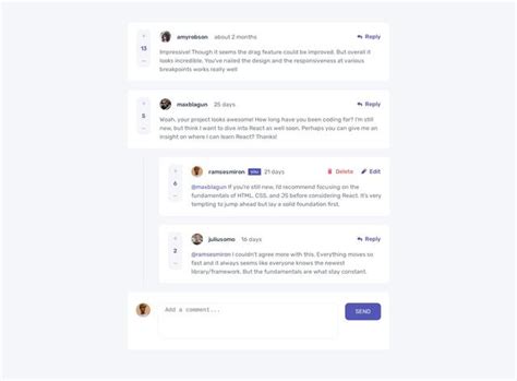 Frontend Mentor Interactive Comment Section Built In React With