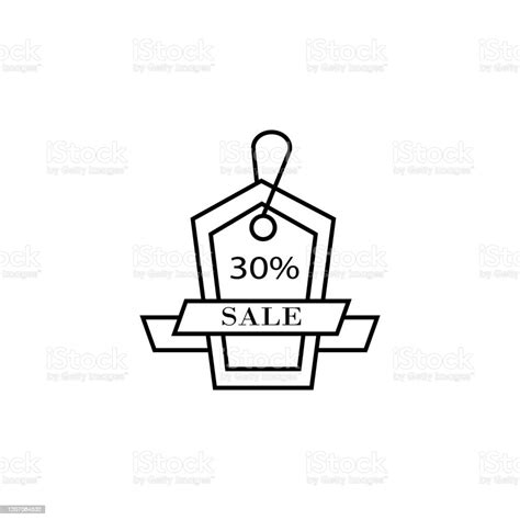 라벨 판매 할인 30 아이콘 Ui 및 Ux 웹 사이트 또는 모바일 응용 프로그램에 대한 간단한 얇은 라인 블랙 프라이데이 아이콘의 개요 벡터 0명에 대한 스톡 벡터 아트 및