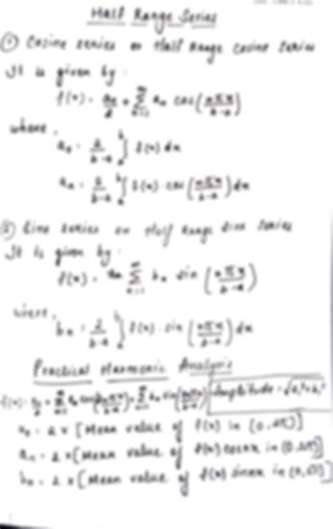Solution Fourier Series Formula Sheet Studypool