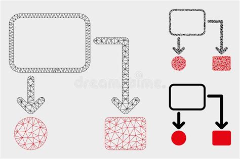 Flowchart Scheme Vector Mesh Network Model And Triangle Mosaic Icon Stock Vector Illustration