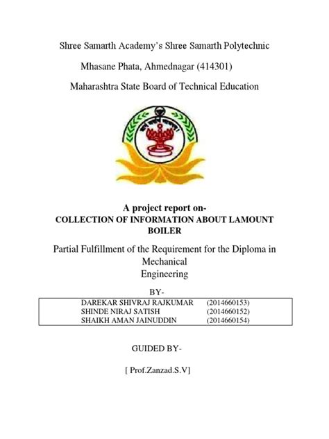 Ppe Micro Project Report Pdf Boiler Steam