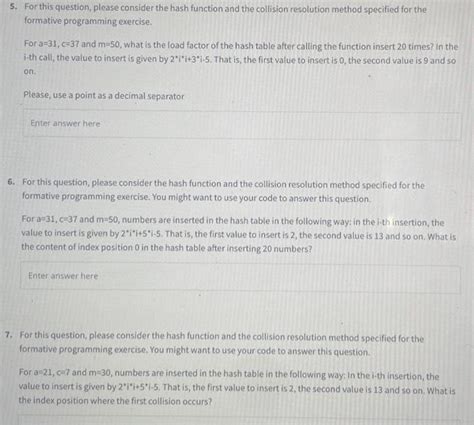 Solved 5 For This Question Please Consider The Hash