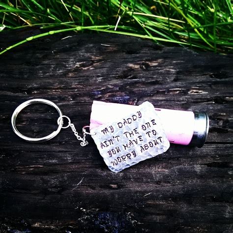 My Daddy Shotgun Shell Keychain Christmas Ts To Make Diy Crafts For Ts Keychain