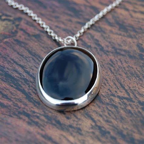 Black Onyx Pendant Hand Crafted Irish Jewellery