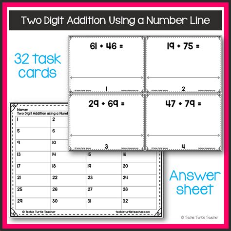 Digit Addition Using An Open Number Line Strategy Task Cards Made By Teachers
