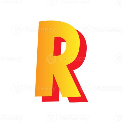 Letter R Comic Style Typeface With Transparent Background Png File