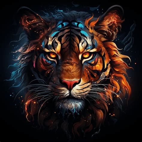 Premium Ai Image A Digital Art For A Tiger