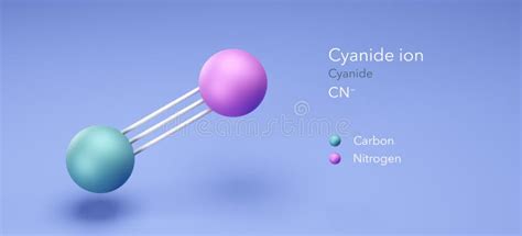 Cyanide Ion Molecular Structures 3d Model Structural Chemical Formula And Atoms With Color