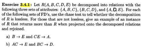 solved exercise 3 4 1 let r a b c d e be decomposed into