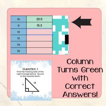 Pythagorean Theorem Digital Math Activity Winter And Snow Themed