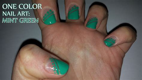 One Color Nail Art Mint Green Youtube