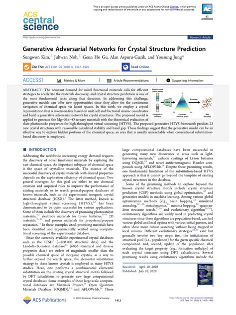 kim et al 2020 generative adversarial networks for crystal structure