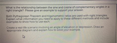 Solved What Is The Relationship Between The Sine And Cosine