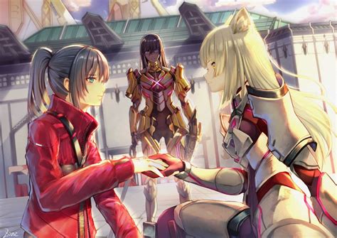 mio noah n and m xenoblade chronicles and 1 more drawn by zane