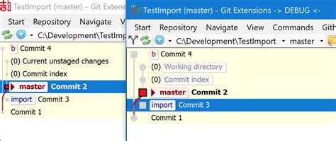 Revision Graph Does Not Draw Single Commit Imports That Are Adjacent To A Branch Line · Issue