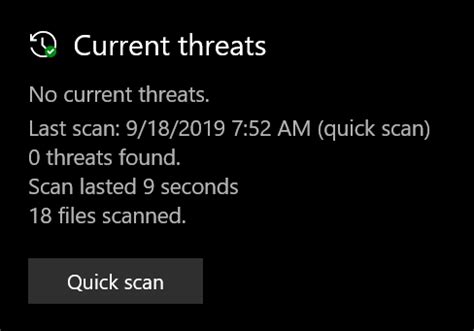 Windows Defender Quick Full Scans Last Only Seconds Windows Forums