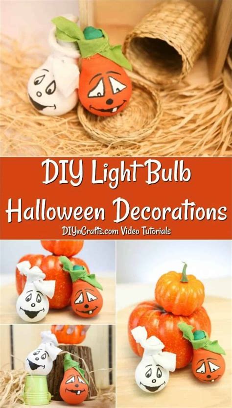 Diy Halloween Light Bulbs Ghost And Pumpkin