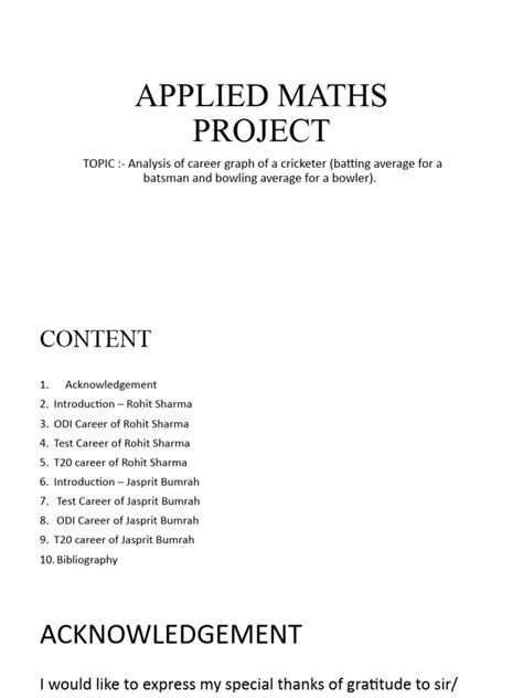 Applied Maths Project Pdf Cricket Summer Sports