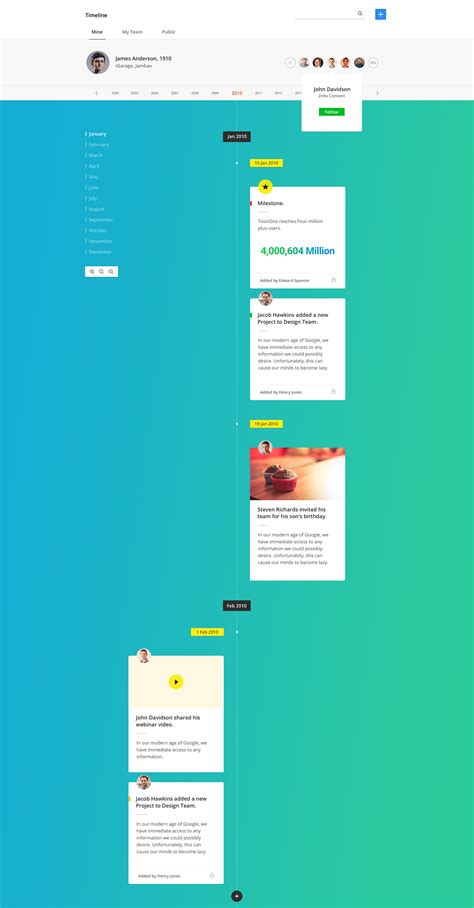 Timeline UI On Behance