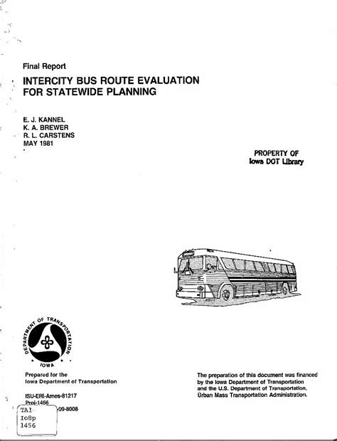 PDF Intercity Bus Route Evaluation For Statewide Planning Publications Iowa Gov 22327 1