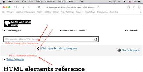 issue with html elements reference with narrow window text