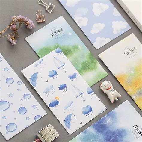 5pcslot Misty Forest Envelopes Letterhead Office Vicedeal