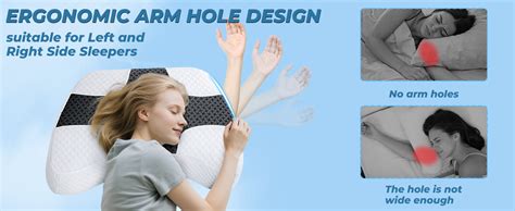 Saheyer Side Sleeper Pillow With Arm Hole Upgraded Memory