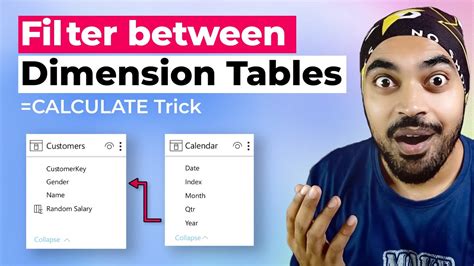 Filter Between Dimension Tables Calculate Function Trick Youtube