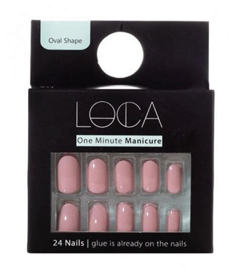 اظافر صناعية لصق ذاتي لون وردي لحمي شكل اوفال 14 من لوكا 24 قطعة