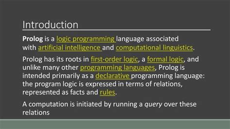 Uos Bsit 3811 Artificial Intelligence Introduction To Prolog Pdfpptx