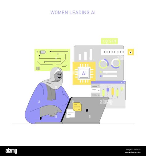 Women In Tech Concept A Female Programmer Works On Ai Development Exemplifying Diversity In